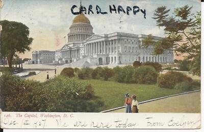 1907 UDB WASHINGTON DC TO BORING POST OFFICE BALTIMORE MD MARYLAND ...