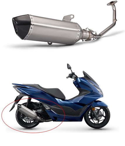 For Honda PCX 150 160 2021-2023 Motorcycle Exhaust Header Mid Link Pipe ...