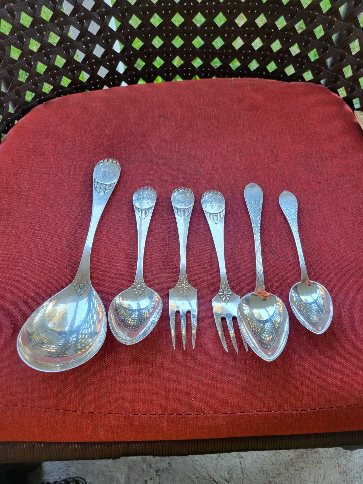 Vintage Denmark Silver mix silverware Three Towers Hallmark monogrammed ...
