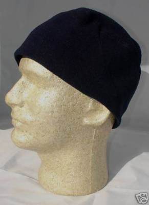 Solid Black Fleece Watch Cap Beanie Knit Stocking Hat Winter Tactical ...