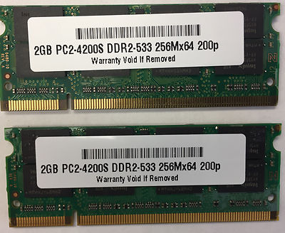4GB 2x 2GB PC2-4200 Laptop Memory RAM DDR2 533 SODIMM Acer Dell Lenovo ...