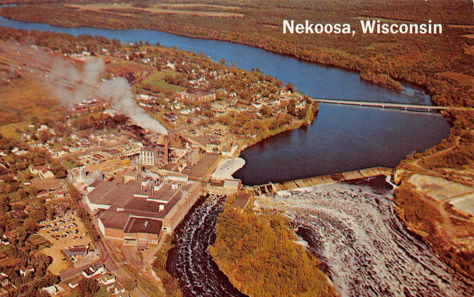 Nekoosa Paper Company Wisconsin River Aerial View Nekoosa,WI Vtg 1960's ...