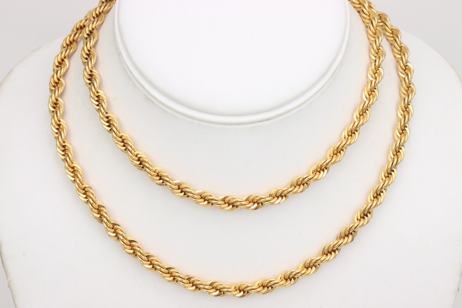 30" Vintage Napier 6mm Thick Chunky Heavy Long Rope Chain Necklace Gold ...