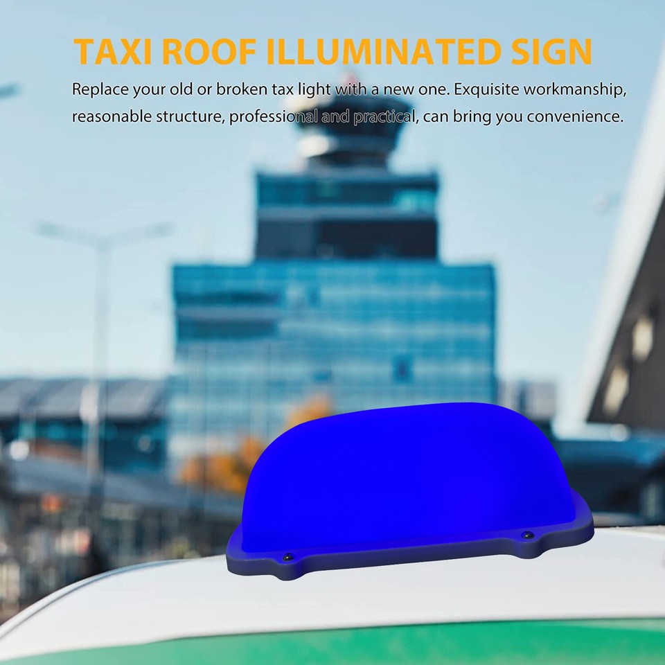 Taxi Car Roof Light, White LED Roof Light Decor with On/Off Switch ...