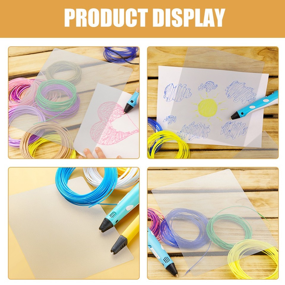6pcs Transparent 3D Drawing Mat Clear PVC 3D Printing Pen Drawing ...