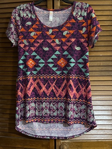 LuLaRoe S Hilo Tee Top-Short Sleeve-Multi Color Geometric-NWOT | eBay