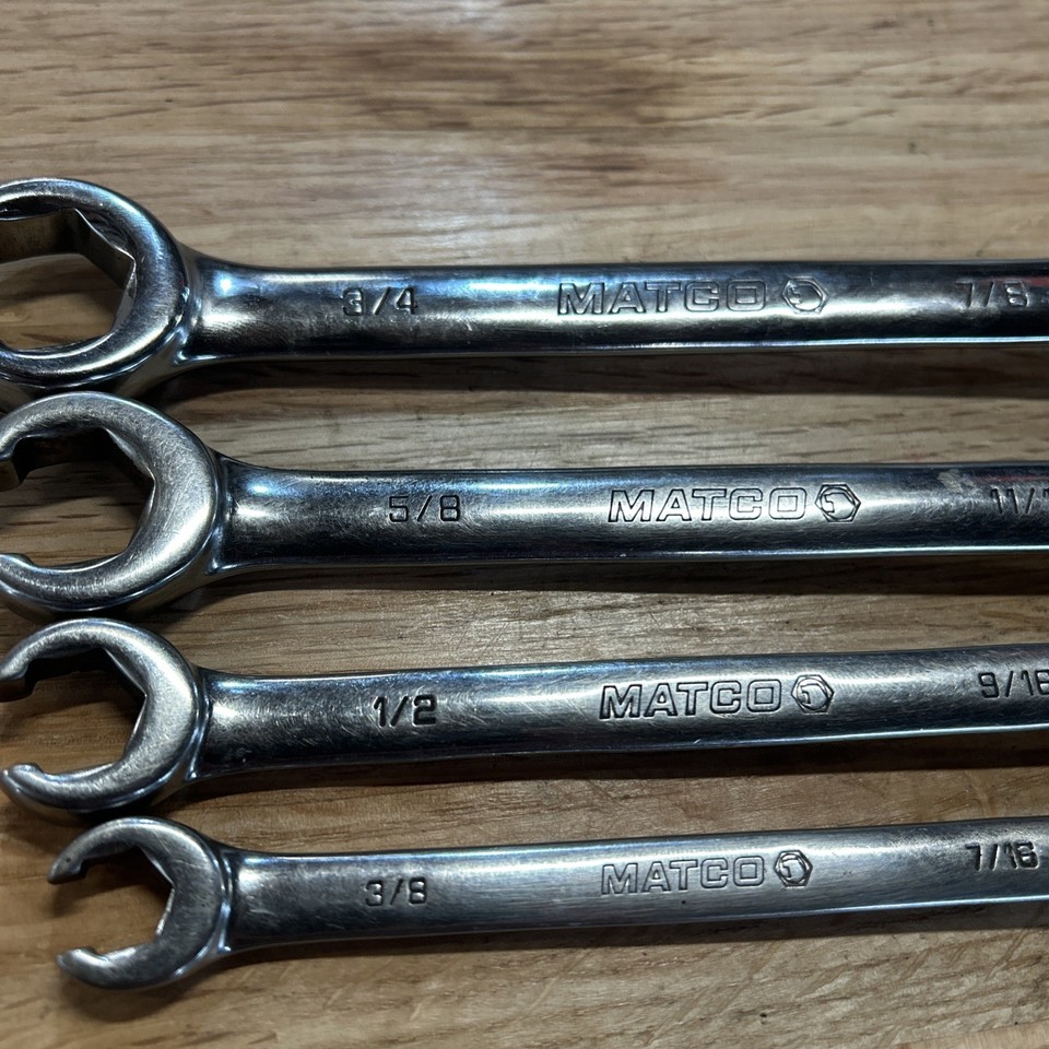 Matco Tools RF-Series 4-Piece SAE Flare Nut Line Wrench Set USA | eBay