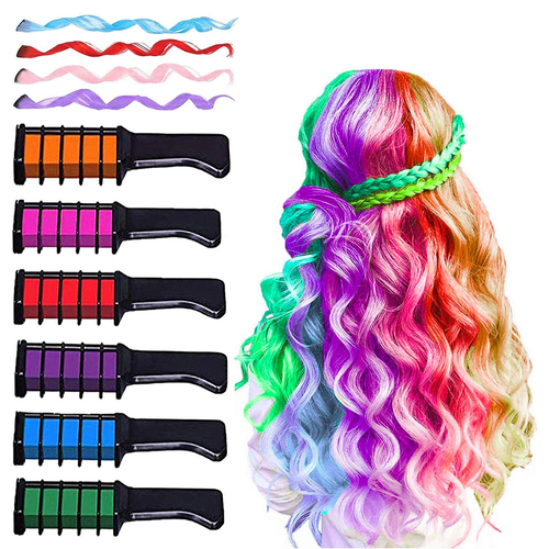Bright Hair Chalk Comb Set - Washable Color for Kids 6-12, Gift for ...
