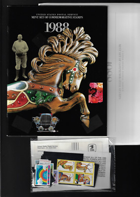 US Commemorative Stamps — 1988, Mint Year Set in Album & Original Cover ...