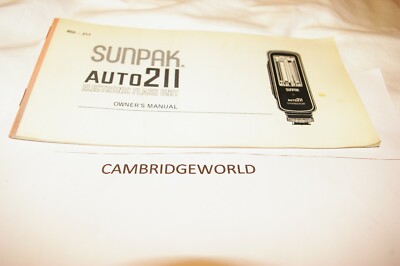 SUNPAK 211 ELECTRONIC FLASH INSTRUCTION MANUAL GUIDE BOOK GENUINE ORIGINAL | eBay