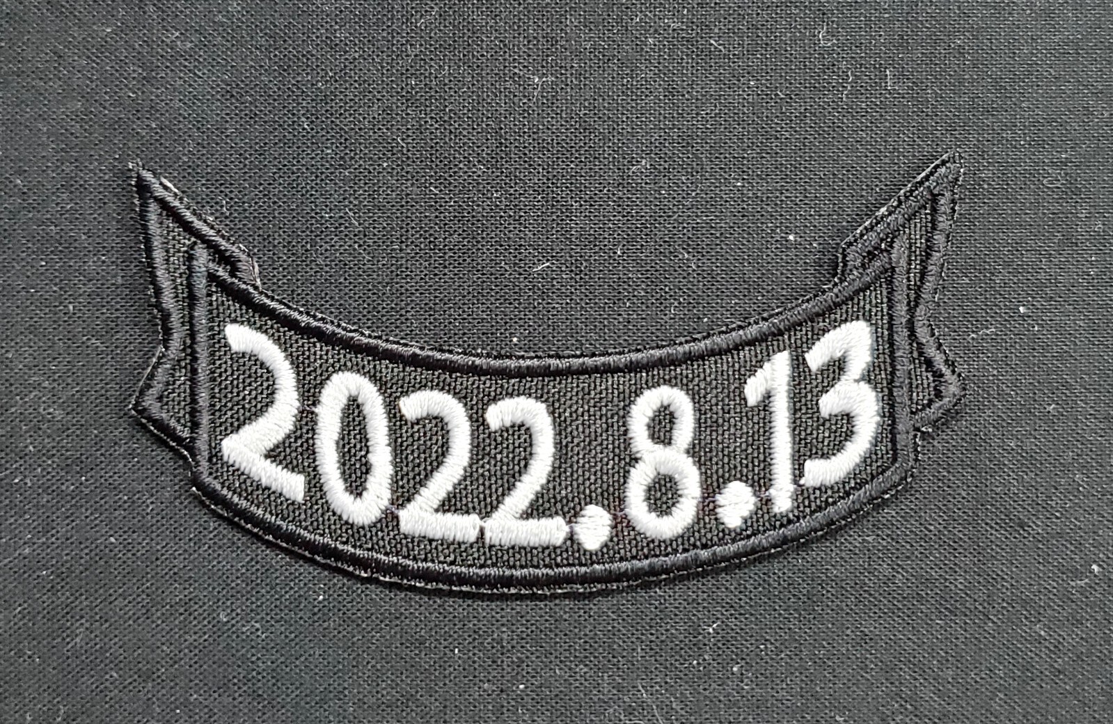 Custom Date Embroidered Applique Iron On / Sew On Patch 3" x 1.5" Black ...