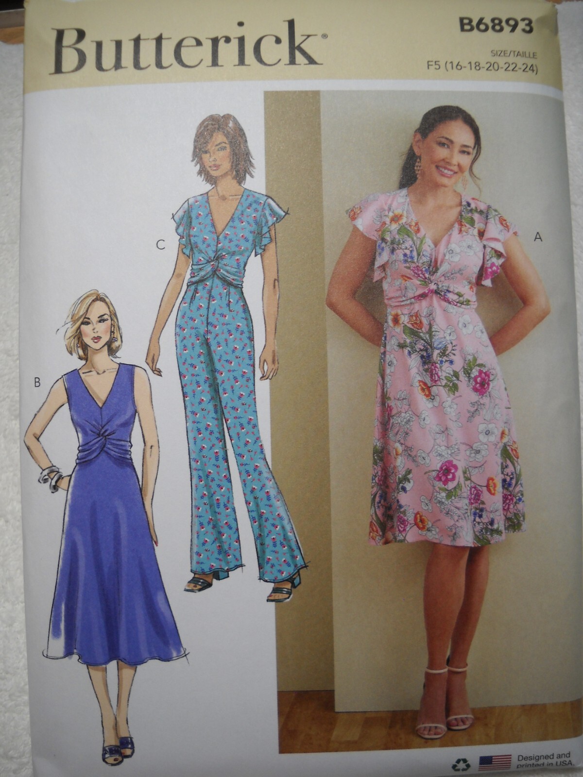 Dress and Jumpsuit Misses Size 16-24 Butterick 6893 Sewing Pattern | eBay