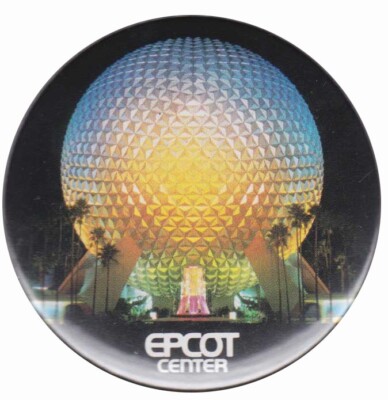 Vintage Walt Disney World EPCOT Opening Year Souvenir Button dated 1982 ...
