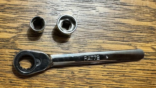 Snap-on Tools 1/4" Drive Internal Hex Low-Profile Ratchet RAT72A 10 13 ...