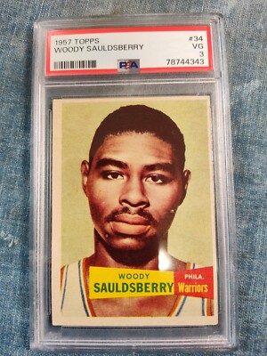 1957 Topps Basketball #34 Woody Sauldsberry PSA Graded Philadelphia ...