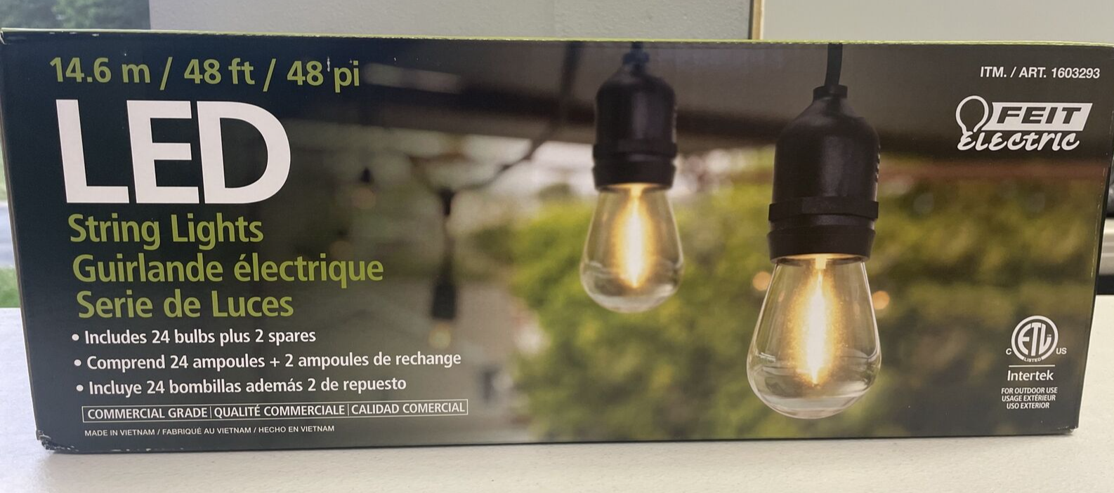 Feit Electric 48' LED Filament String Light - 24 bulbs-waterproof ...