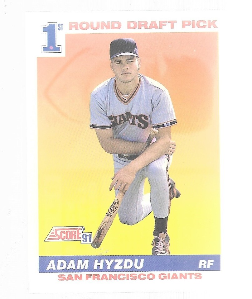 1991 Score Adam Hyzdu 388 Draft Pick San Francisco Giants Baseball Card ...