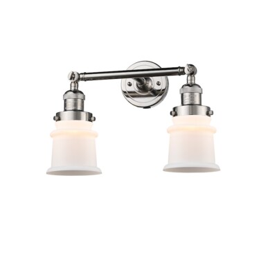 Innovations Small Canton 2-LT LED Bath, Nickel/Frosted Bell - 208-PN ...