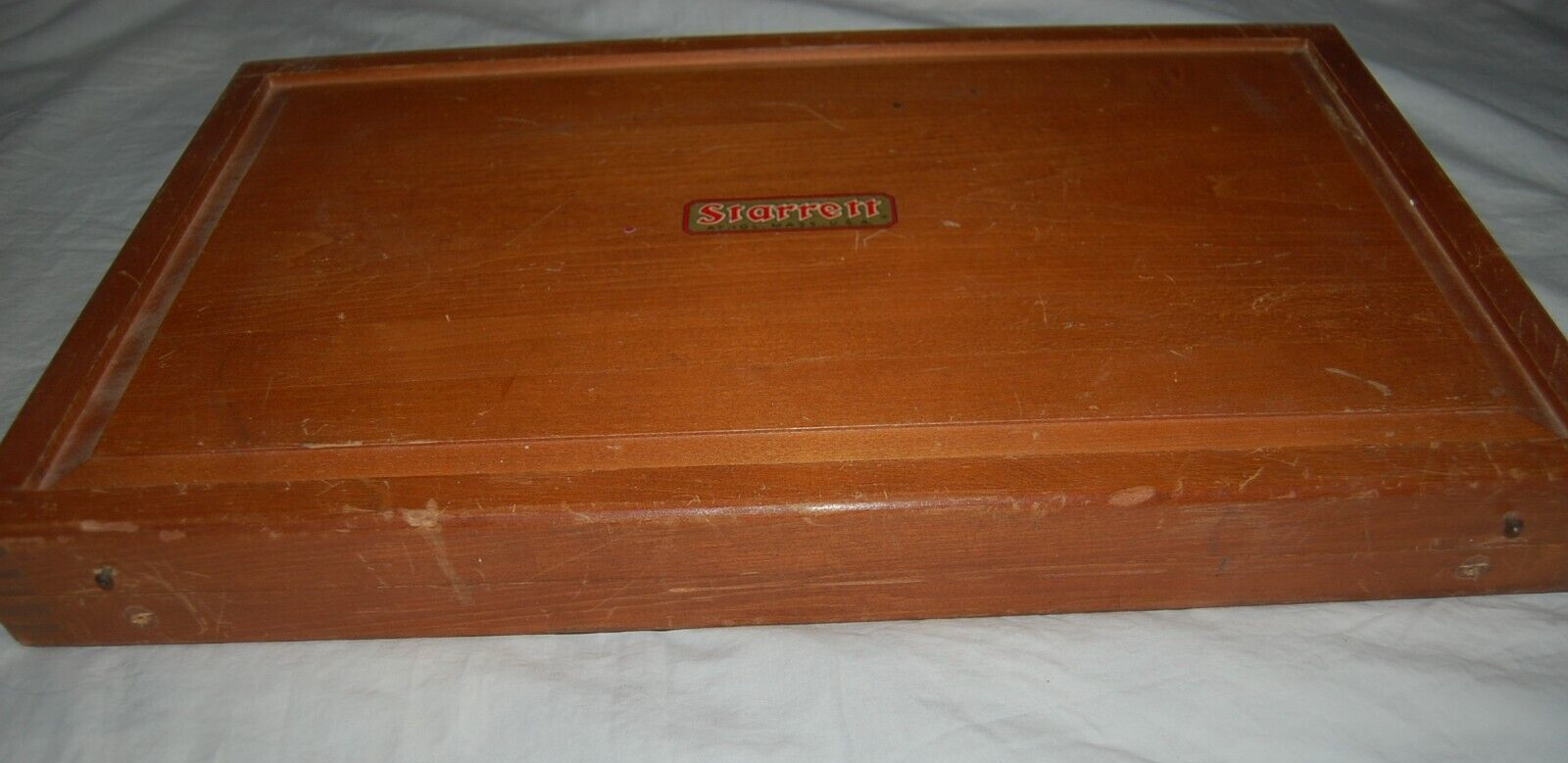 Vintage Large Starrett Wood Raised Panel Micrometer Case ONLY 19 1/2 ...