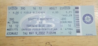2002 Safeco Field Seattle Mariners vs Blue Jays May 9th Ticket Stub | eBay