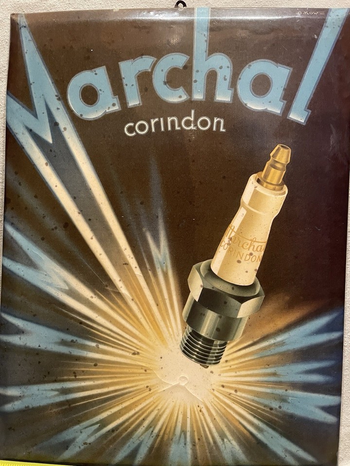 ORIGINAL MARCHAL SPARK Plug Garage Advert CAR Showroom SHOW CARD SIGN ...