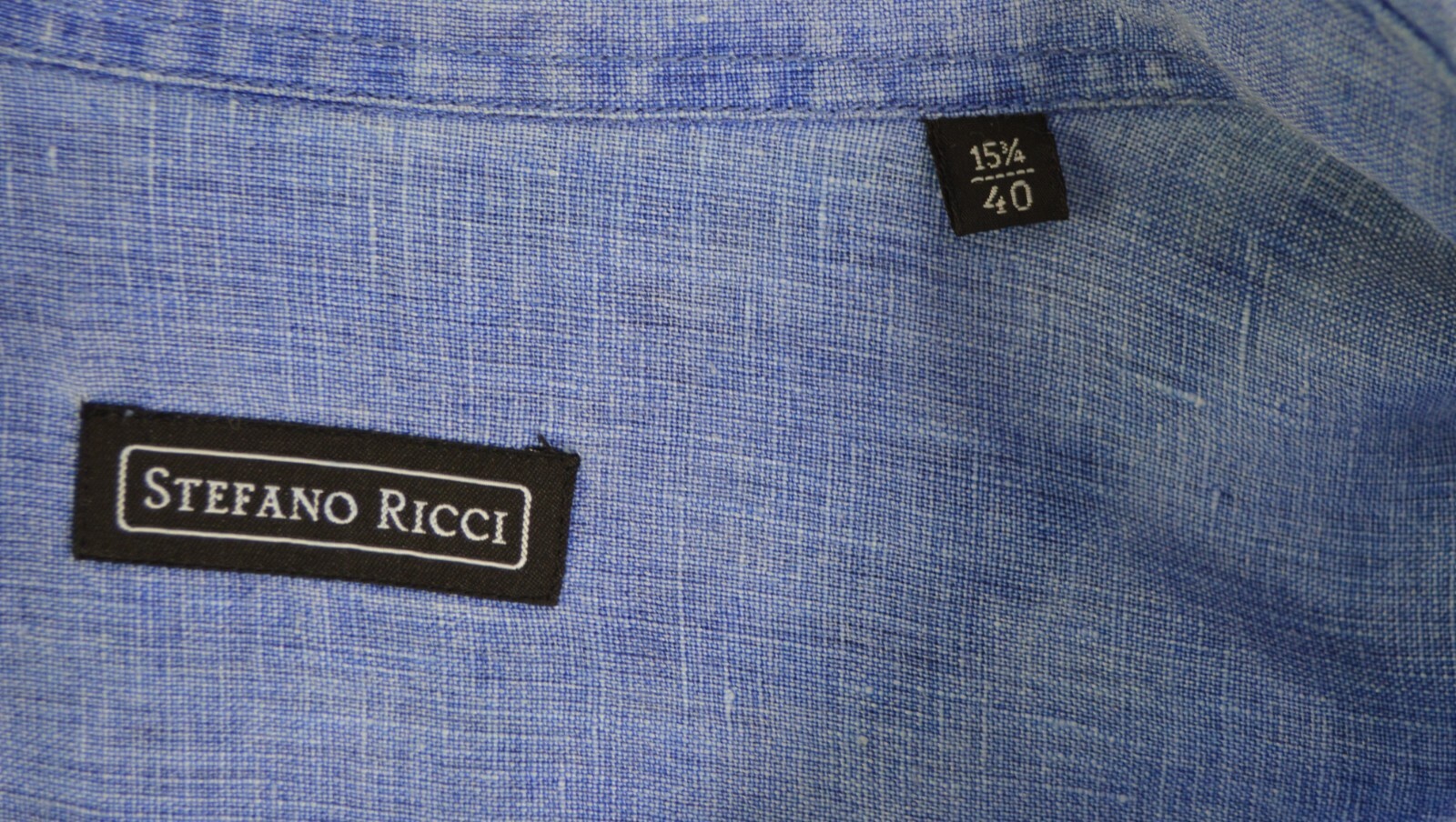 Amazing Men's Stefano Ricci Dress Shirt 40 15.5 Blue 100% Linen ...