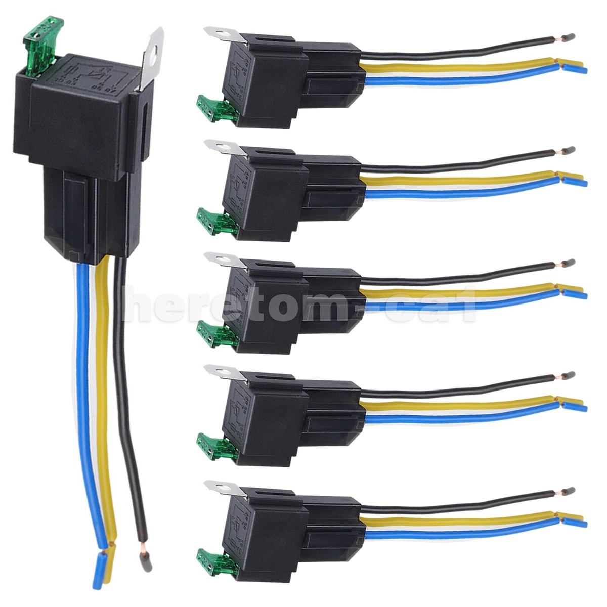 5 Pin Relay 6-Pack 4-Pin 12V 30A Automotive Bosch Style Relays With ...
