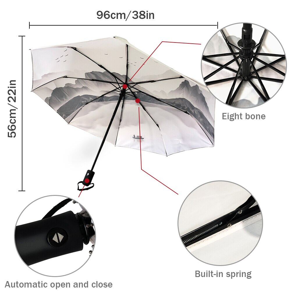 Happy Planets Solar System Automatic UV Protect Rain Proof Three Fold ...