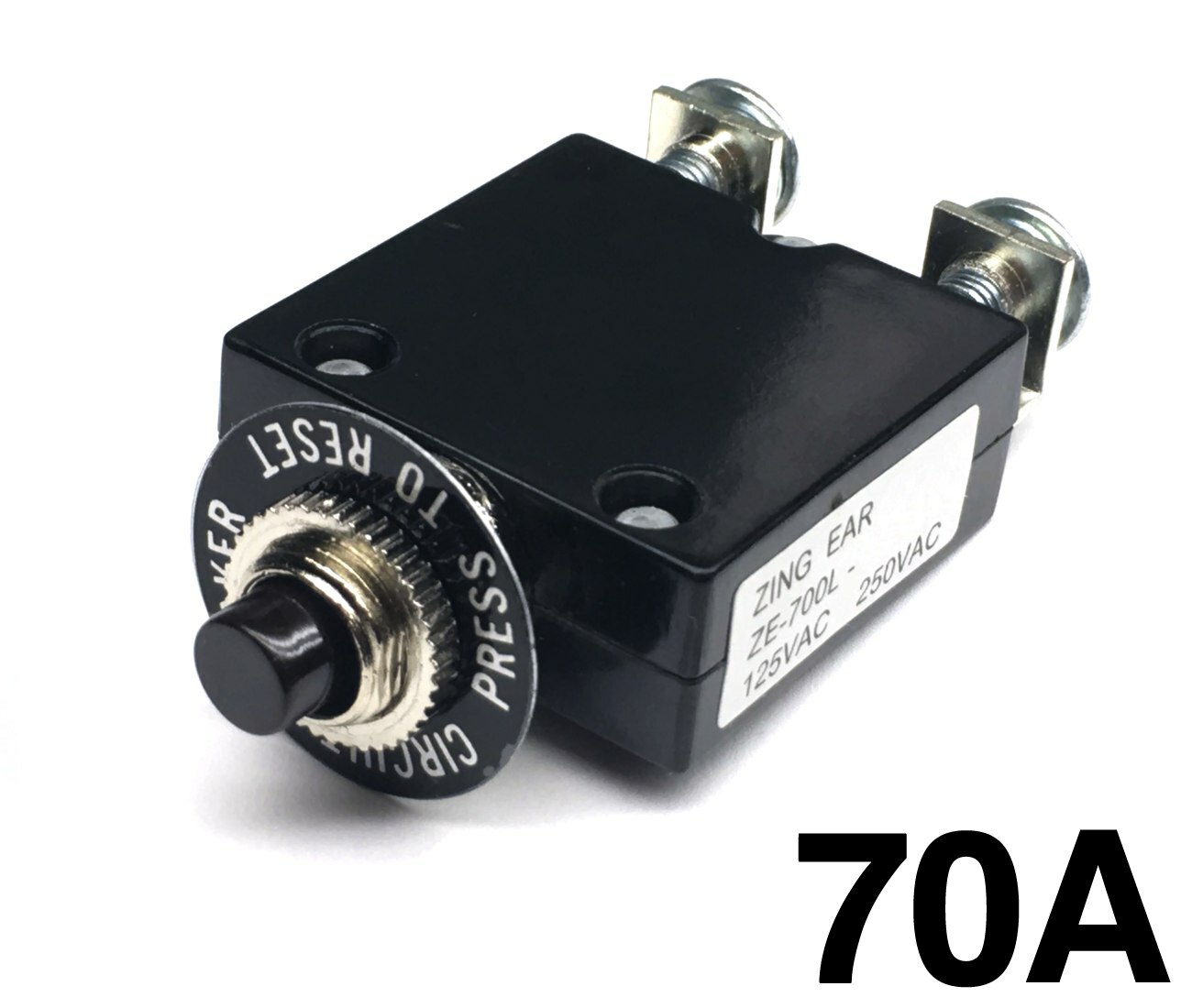 NEW 70 Amp Push Button Thermal Circuit Breaker 12-50V DC 125-250V Volt ...