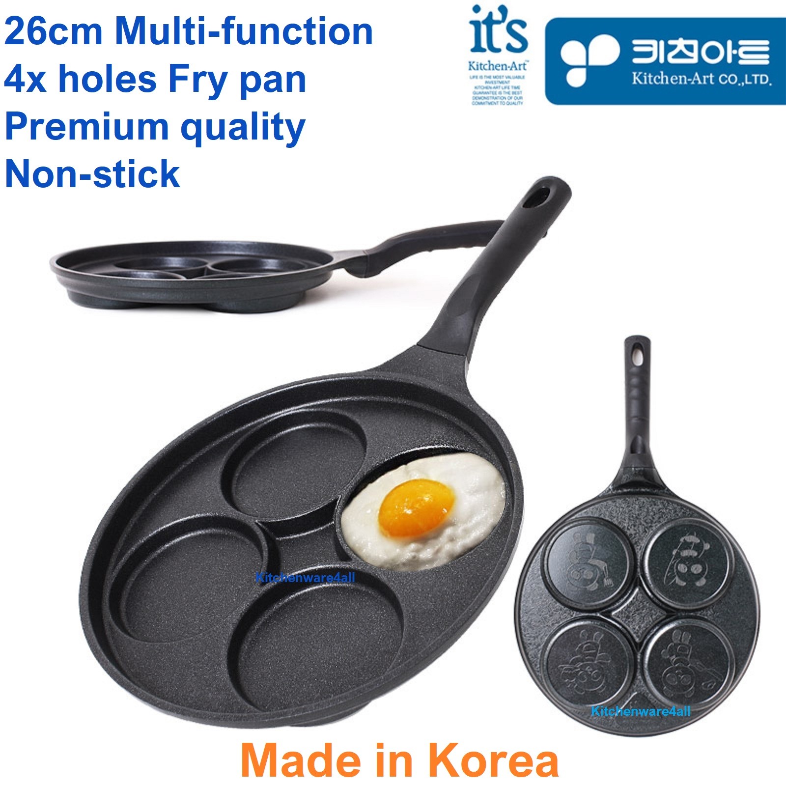 26 cm Multi-function 4in 1 Non-stick Coating 4x Dimples holes Multi Fry ...