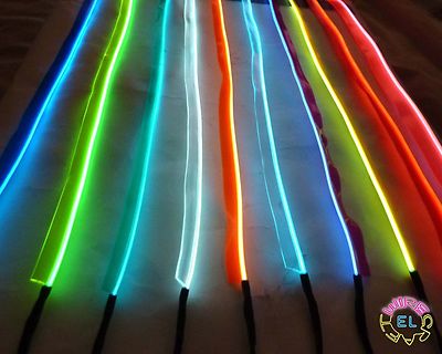 Sewable EL Wire - 10m of Tron Glow Wire + Easy Sew Tag Strip *£3.50 a ...