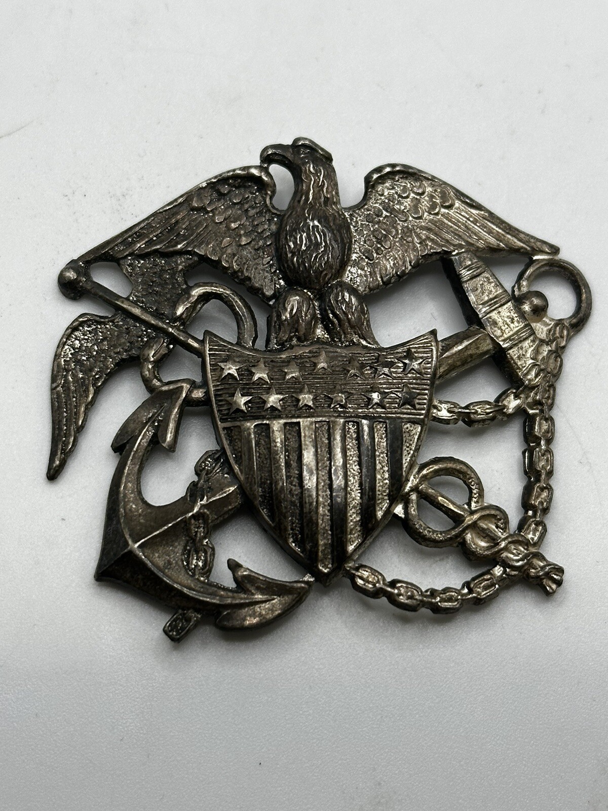 Vintage United States Navy Sterling Silver Pin Badge Medal by ...