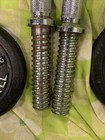 Pair Weider 14” Chrome Dumbbell Barbell W/ Screw Collar Lock Nuts 3 Lbs ...