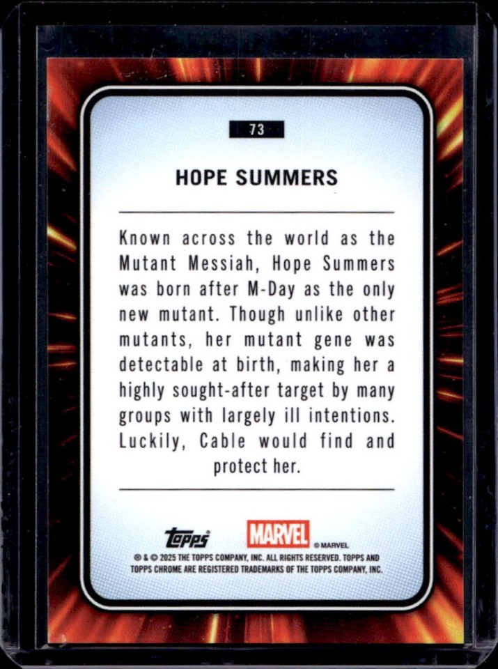 2025 Topps Chrome Marvel Hope Summers Blue Refractor #/299 | eBay
