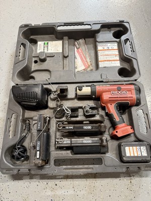 Ridgid RP 210 Press Frame Tool 1/2" 7/8" 1-5/8" Framesets 2 Batts ...