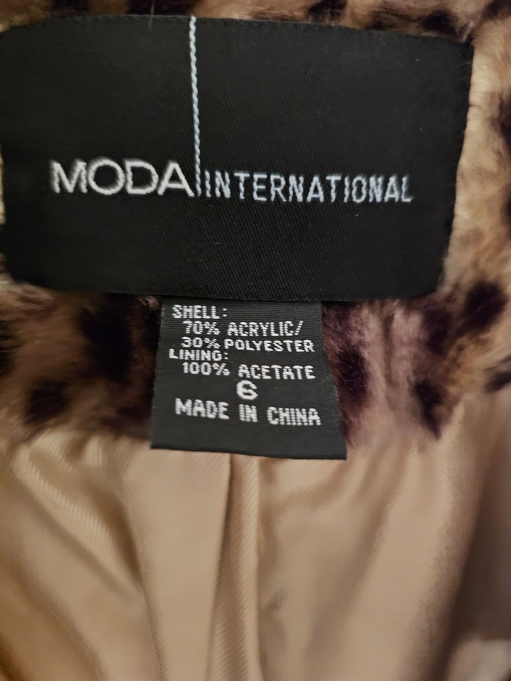 Faux Fur Leopard Print Lined Coat Brown Animal Print Women Size 6 | eBay