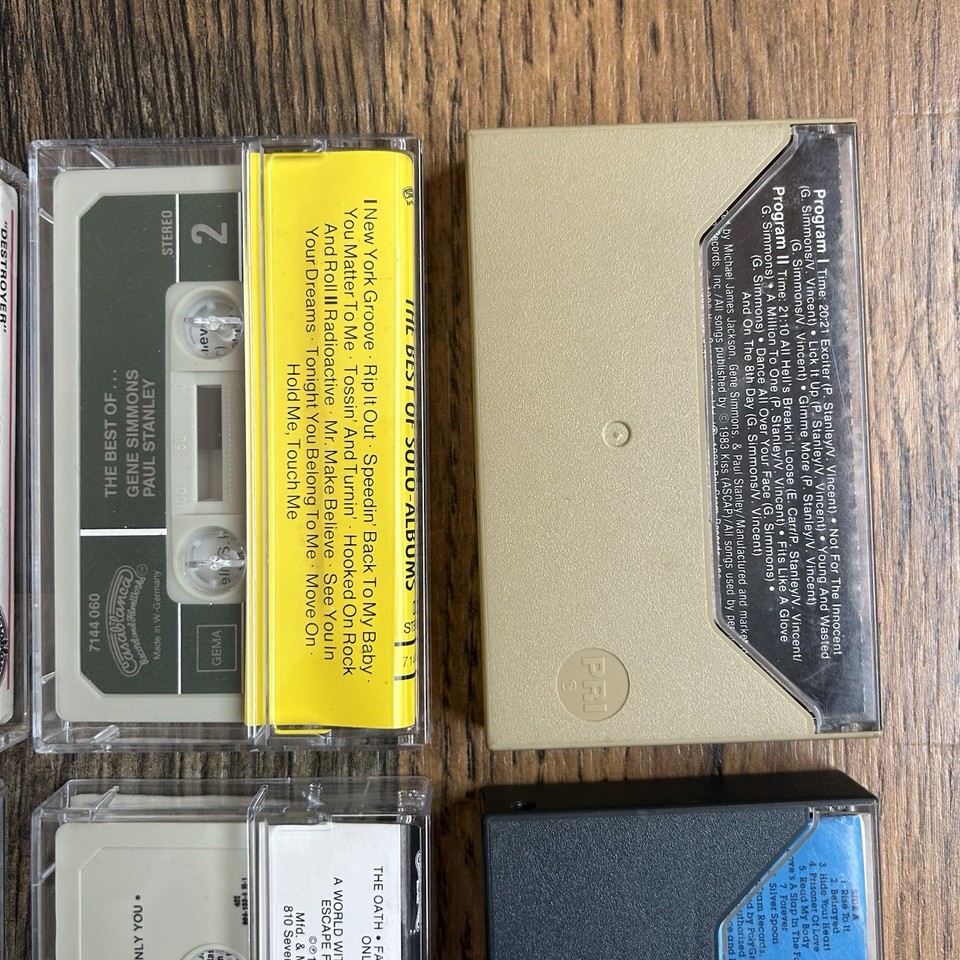 KISS Cassette Tape Lot 12 Albums Lick It Up Destroyer Alive II Love Gun ...