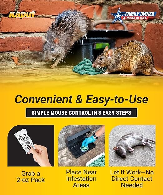 250 PACK - Kaput Combo Mouse, Vole & Rat Packs to Control Rodents ...
