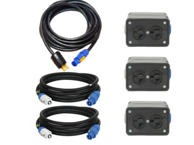 CBI PowerCon Stringer Kit (3) Quad Boxes (1) 12ft Edison-PC (2) 6ft PC ...