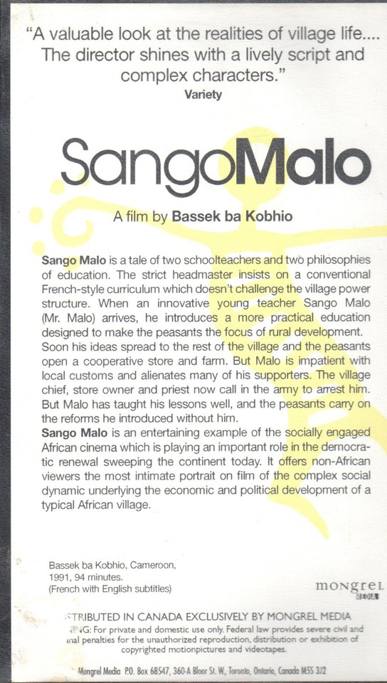 Sango Malo: Bassek Ba Kobhio [VHS TAPE] | eBay