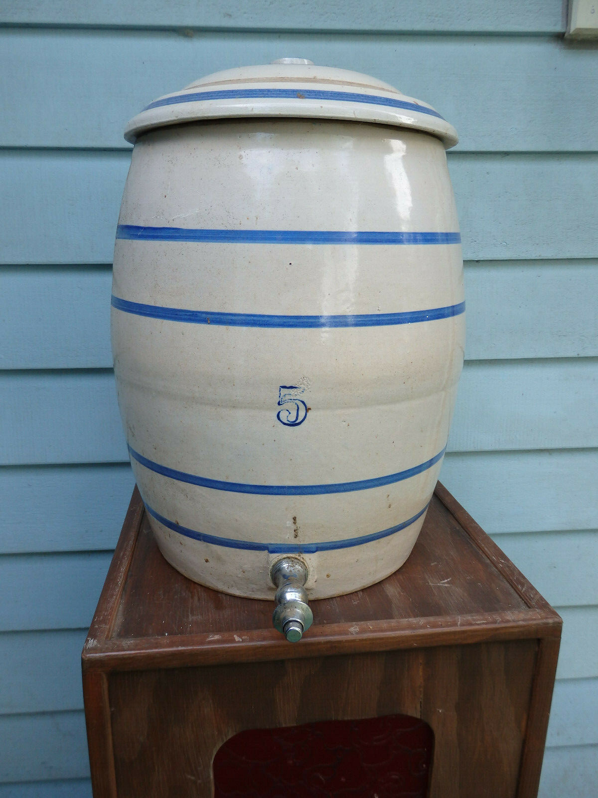 Vintage 5 Gallon Stoneware Crock with Spigot and Lid | eBay