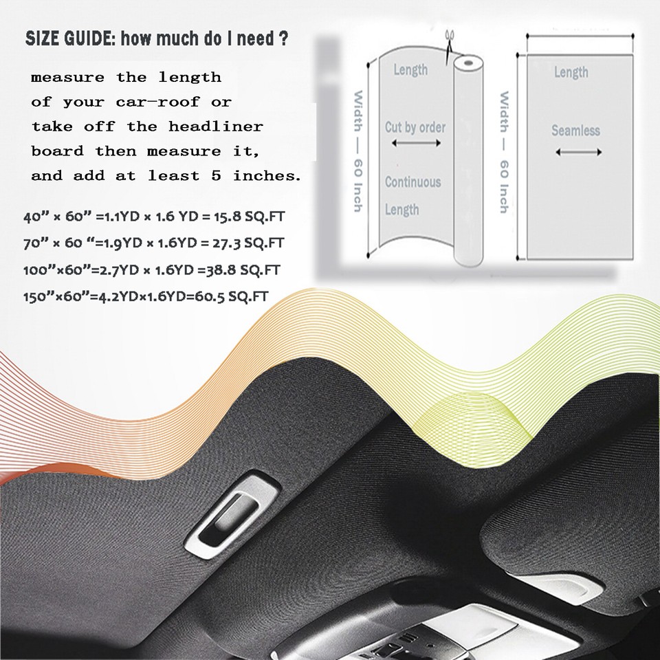 Car Headliner Foam Backing material Car Ceiling Fabric Repair car roof ...