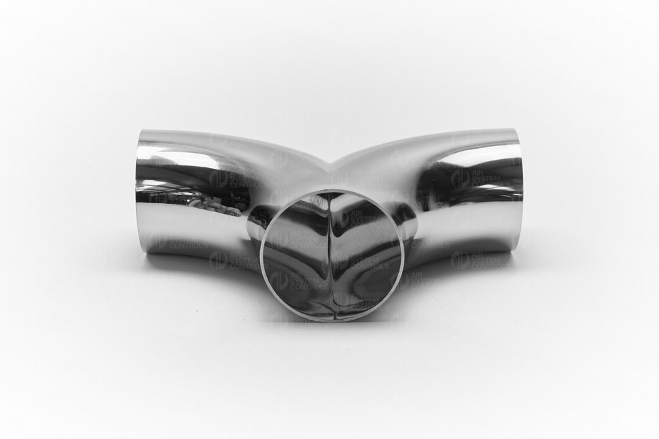 2.5 inch - Seagull Tee - 316 Stainless Steel - Swept Exhaust Y Tee Pipe ...