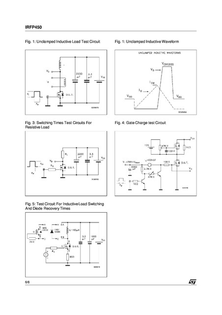 Power Transistor IRFP450 500v 14a N Channel To-247 MOSFET Intersil ...