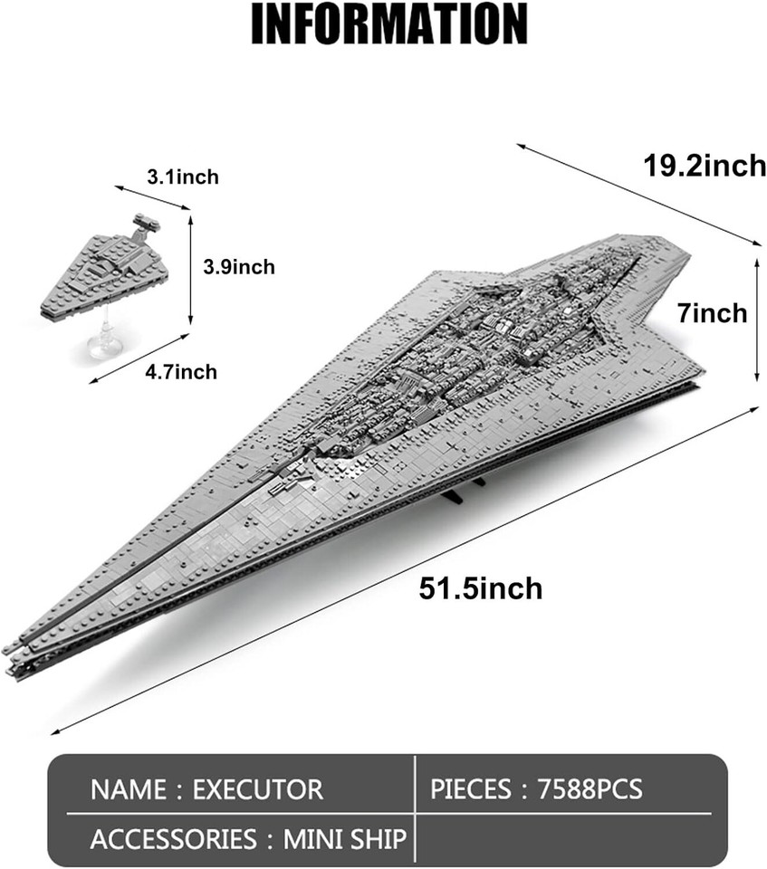 Mould King 13134 Star Ship Spaceship Dreadnought Executor Building ...