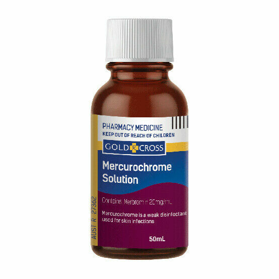 Gold Cross Mercurochrome Solution Disinfectant for Skin Infection 50ml ...