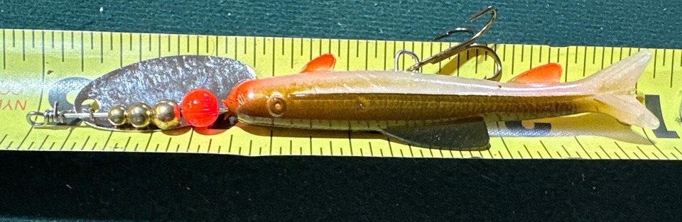 3 Felmlee Red Fin Minnow Rigged Bass Perch Trout Fishing Lures Spinners ...