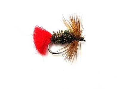 3 RED TAG Dry Flies Attractor DRIES Grayling Trout FLY Fishing Size 10 ...
