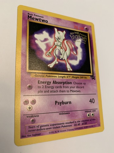 Mewtwo Kids WB Presents Pokemon The First Movie Rare 1995 pokemon card ...