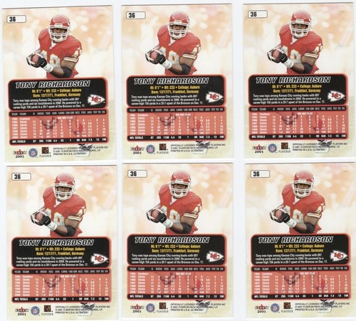 TONY RICHARDSON Autographed Signed Auto 2001 Fleer Ultra #36 Kansas ...